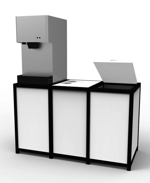 Recycled Plastic Outdoor Refreshment Station with Dual Cup Dispensers