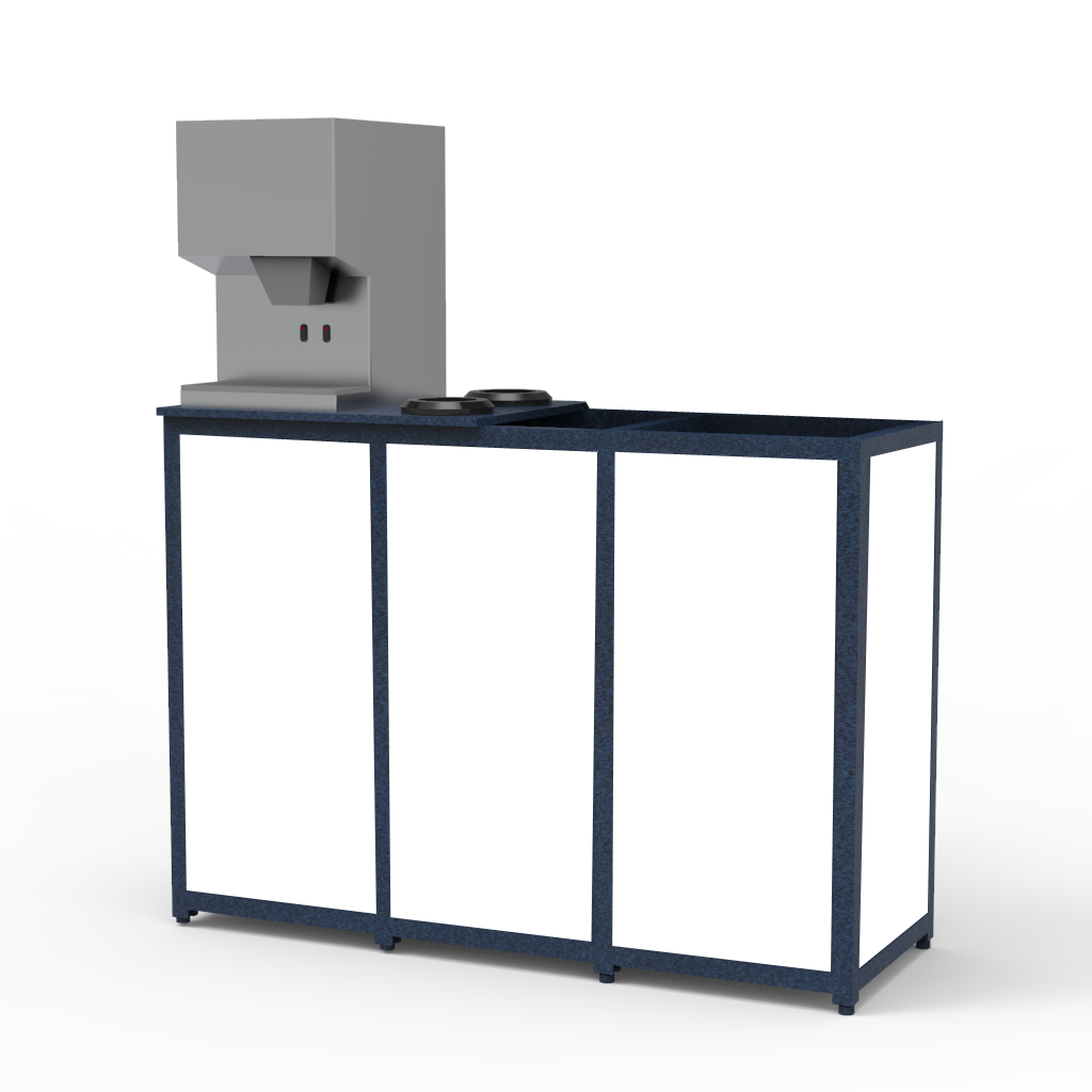 Recycled Plastic Refreshment Station with Cup Dispensers | Outdoor Use