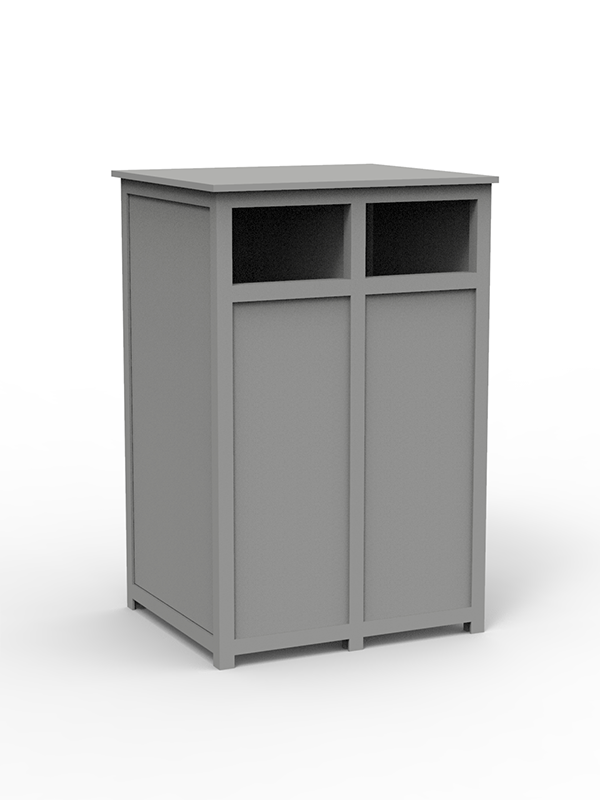 Triple Stream Waste Containers in Recycled Plastic