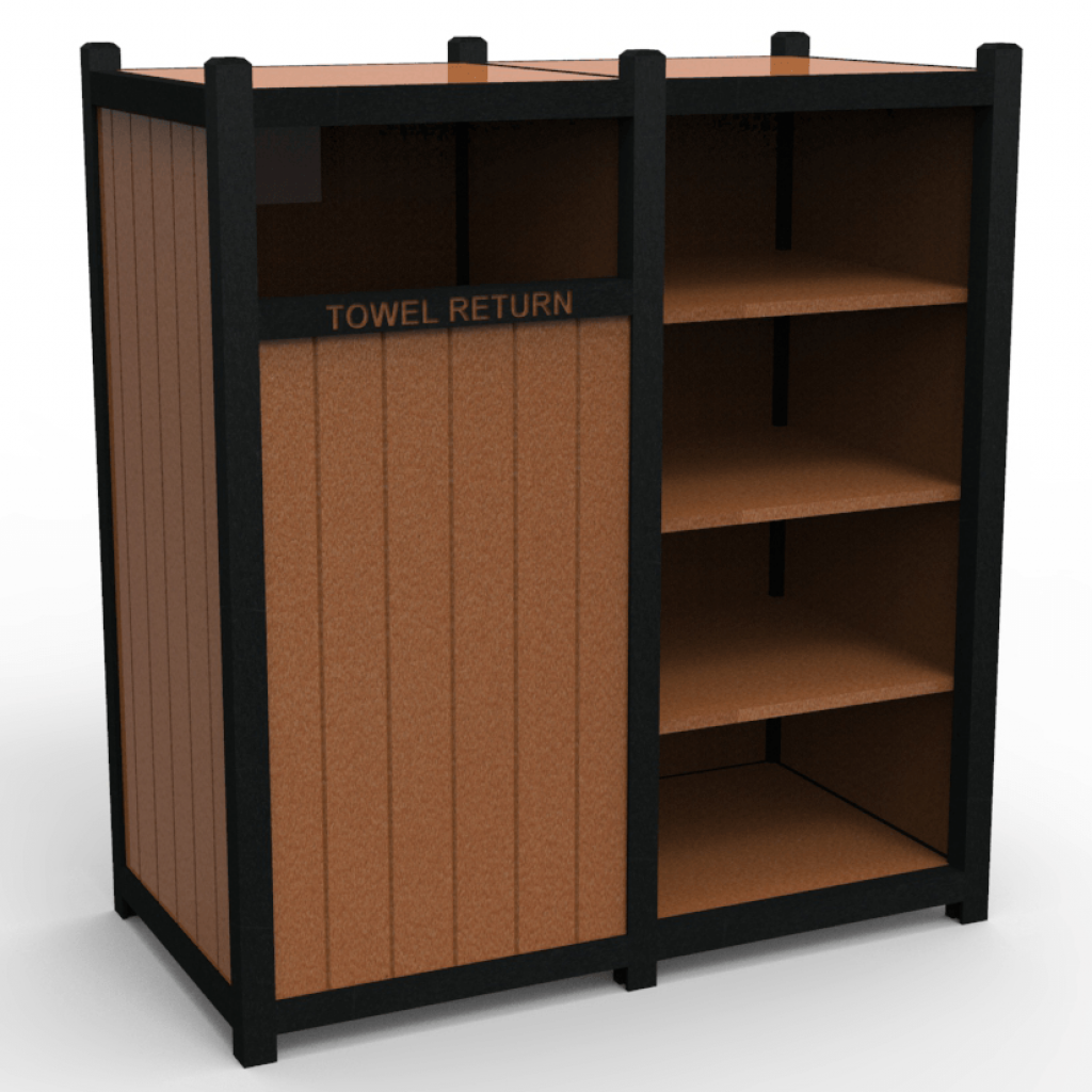 Towel Valet with Double Shelf Storage | R3 Site Furnishings