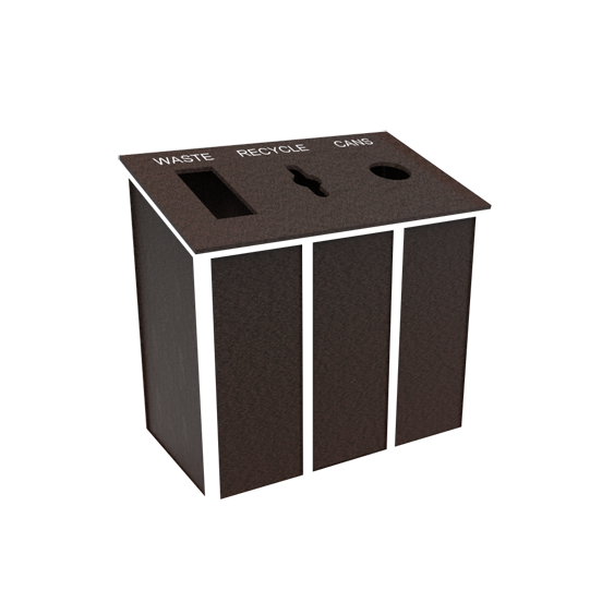 Top Load Waste Recycling Bins Triple Units