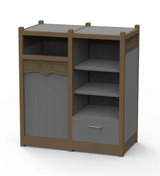 Bussing Station for Restaurants with Waste Receptacle, Optional Tray Top