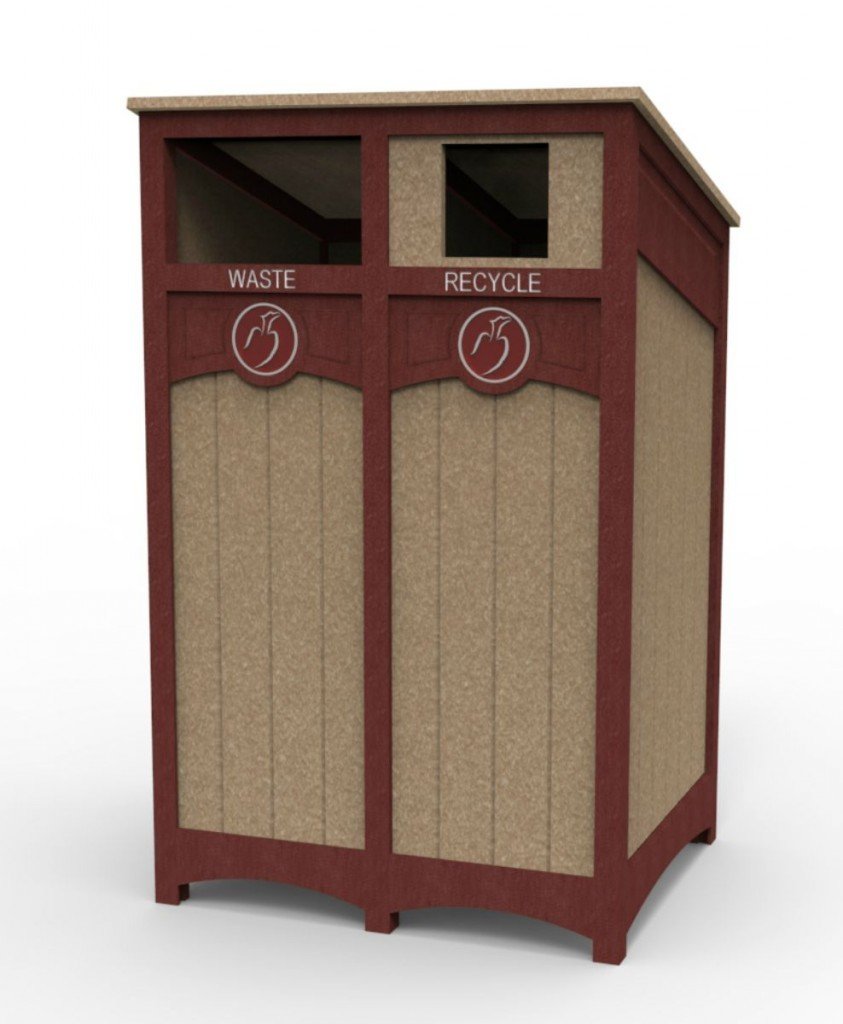 Double Stream Waste Recycling Bins for Indoor or Outdoor Use