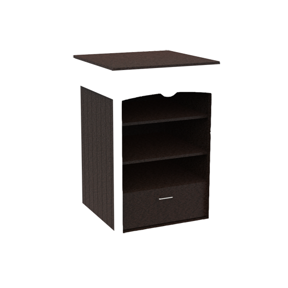 Bussing Cabinet with Slide Out Drawer and 3 Shelves for Bus Tubs