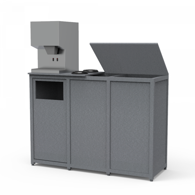 Recycled Plastic Outdoor Refreshment Station with Dual Cup Dispensers