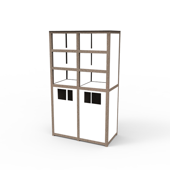 Towel Return Stations with Double Shelf | R3 Site Furnishings