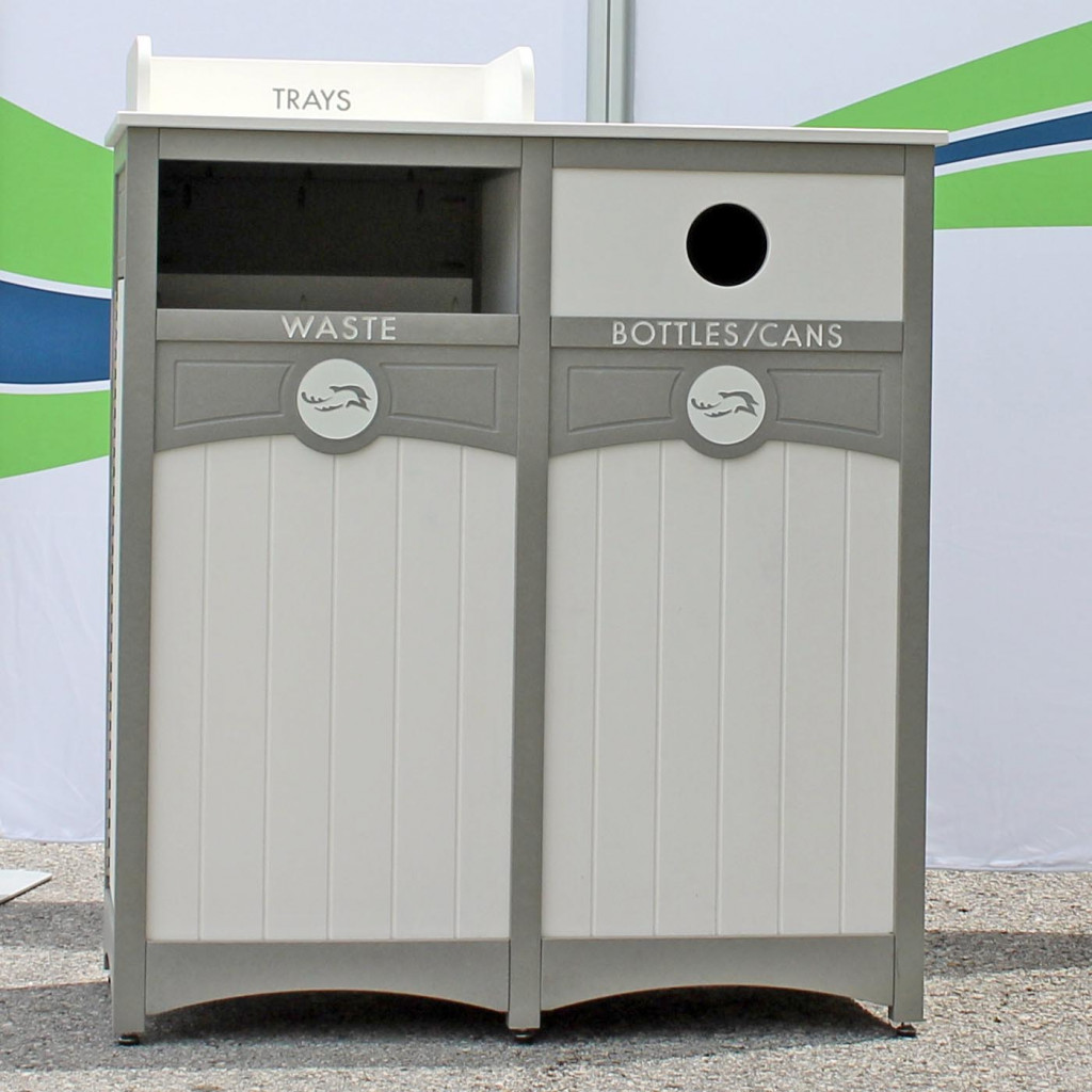 Waste and Recycling Receptable in Grey and White Design