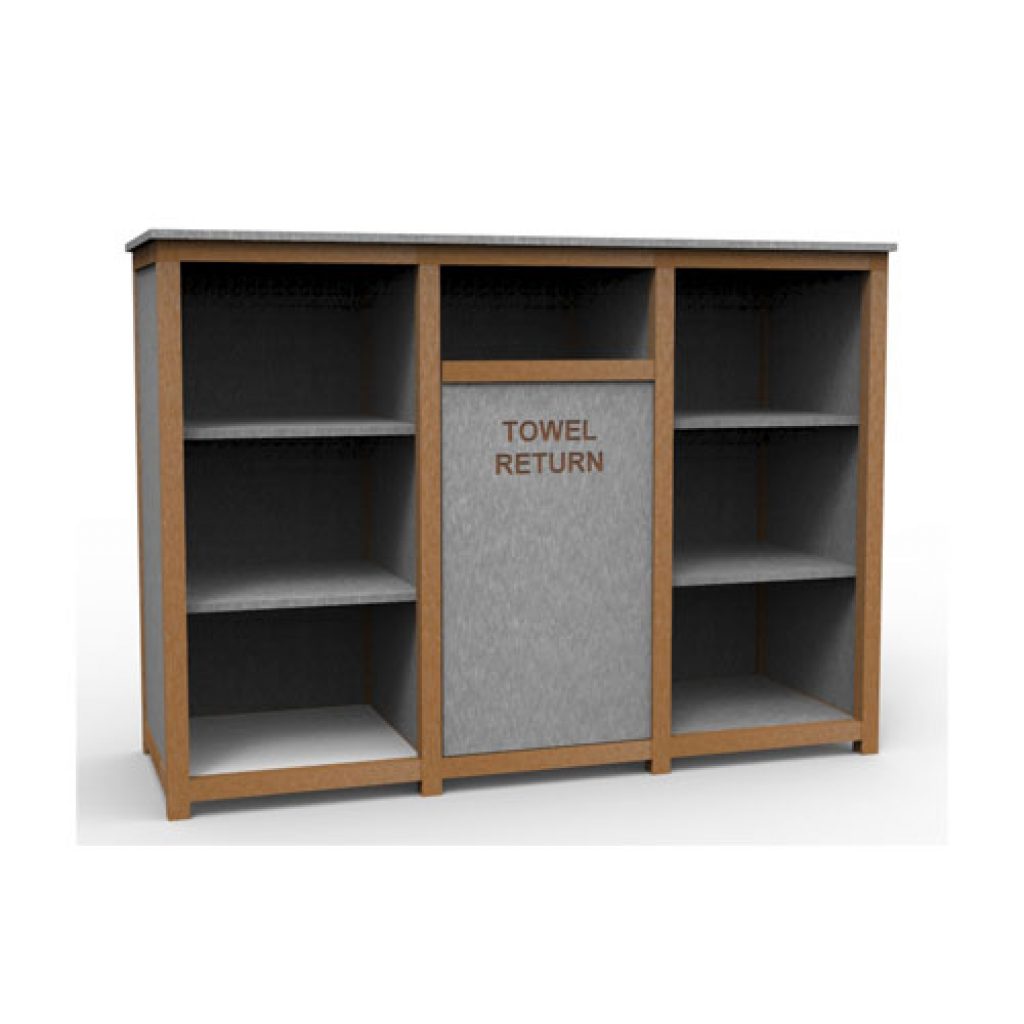 Towel Console Return Unit with Shelves | R3 Site Furnishings