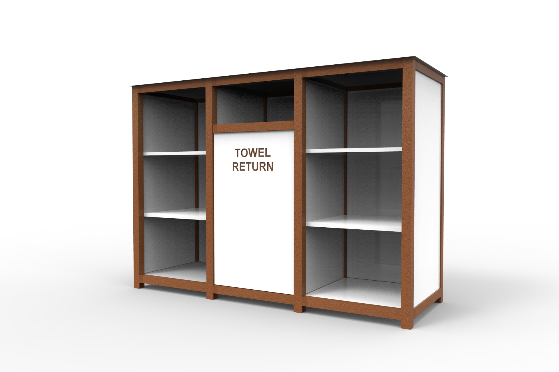 Towel Console Return Unit with Shelves | R3 Site Furnishings