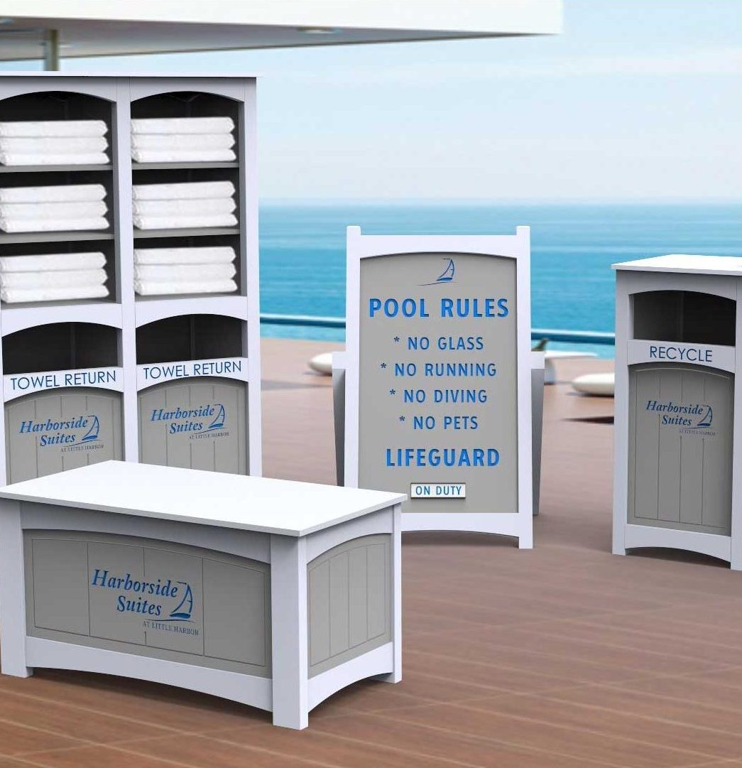 Recycled Plastic Towel Stations Make Your Resort More Inviting