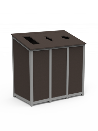 Top Load Waste Recycling Bins Triple Units