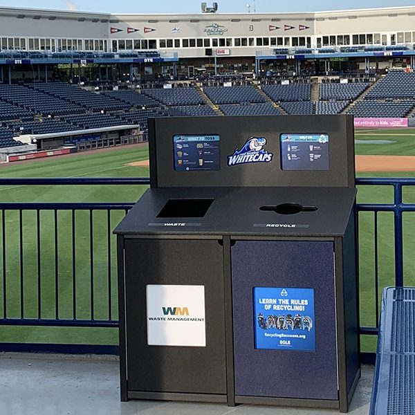 Waste Receptacle Manufacturer Customizes Recycling Bins for Stadium